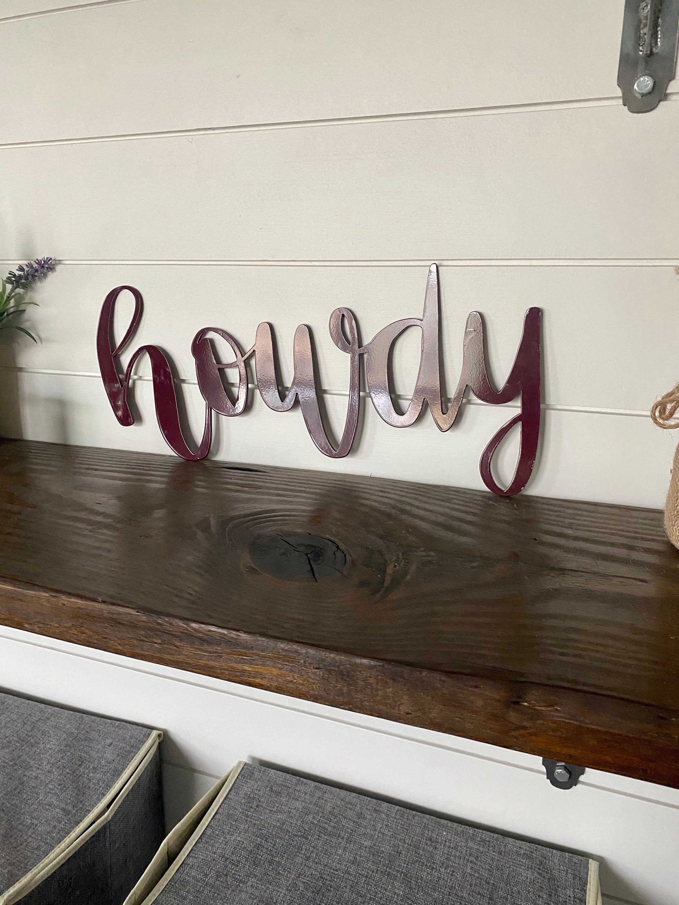 Custom Hand Lettered Howdy Metal Wall Art Texas A and M | Etsy