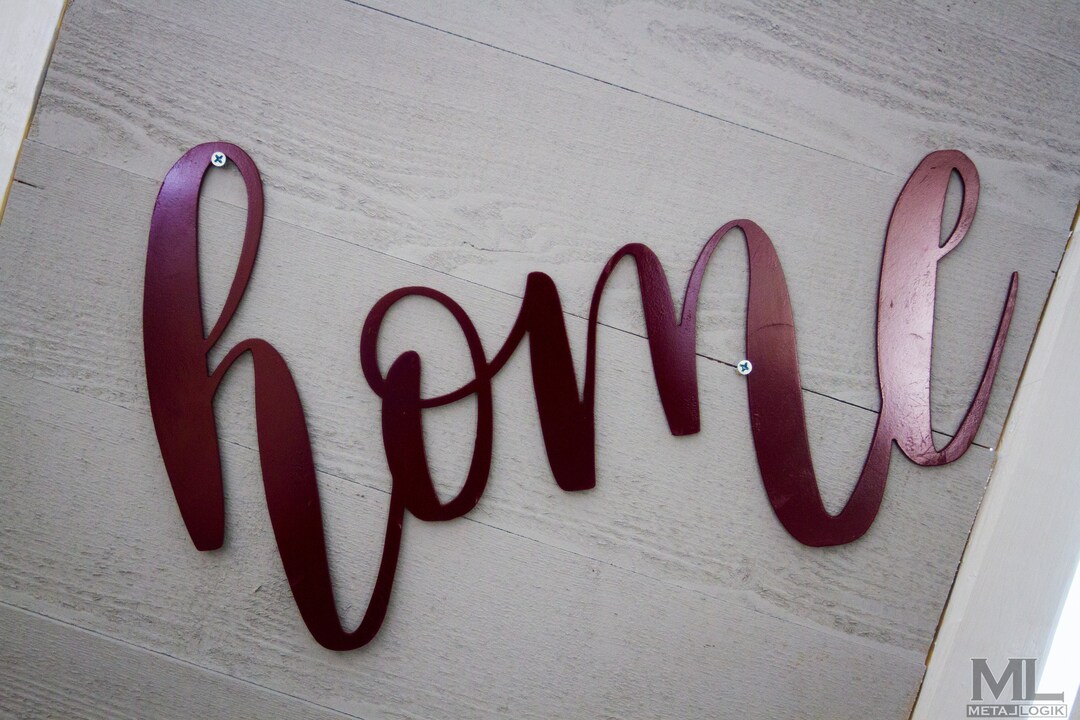 Metal Handwritten Home Sign - Etsy