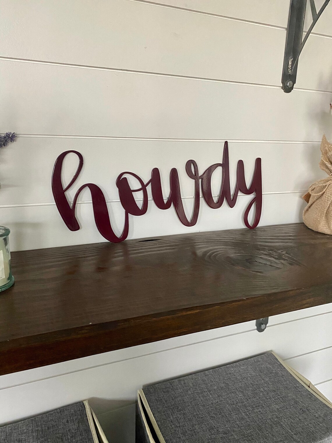 Custom Hand Lettered Howdy Metal Wall Art Texas A and M | Etsy