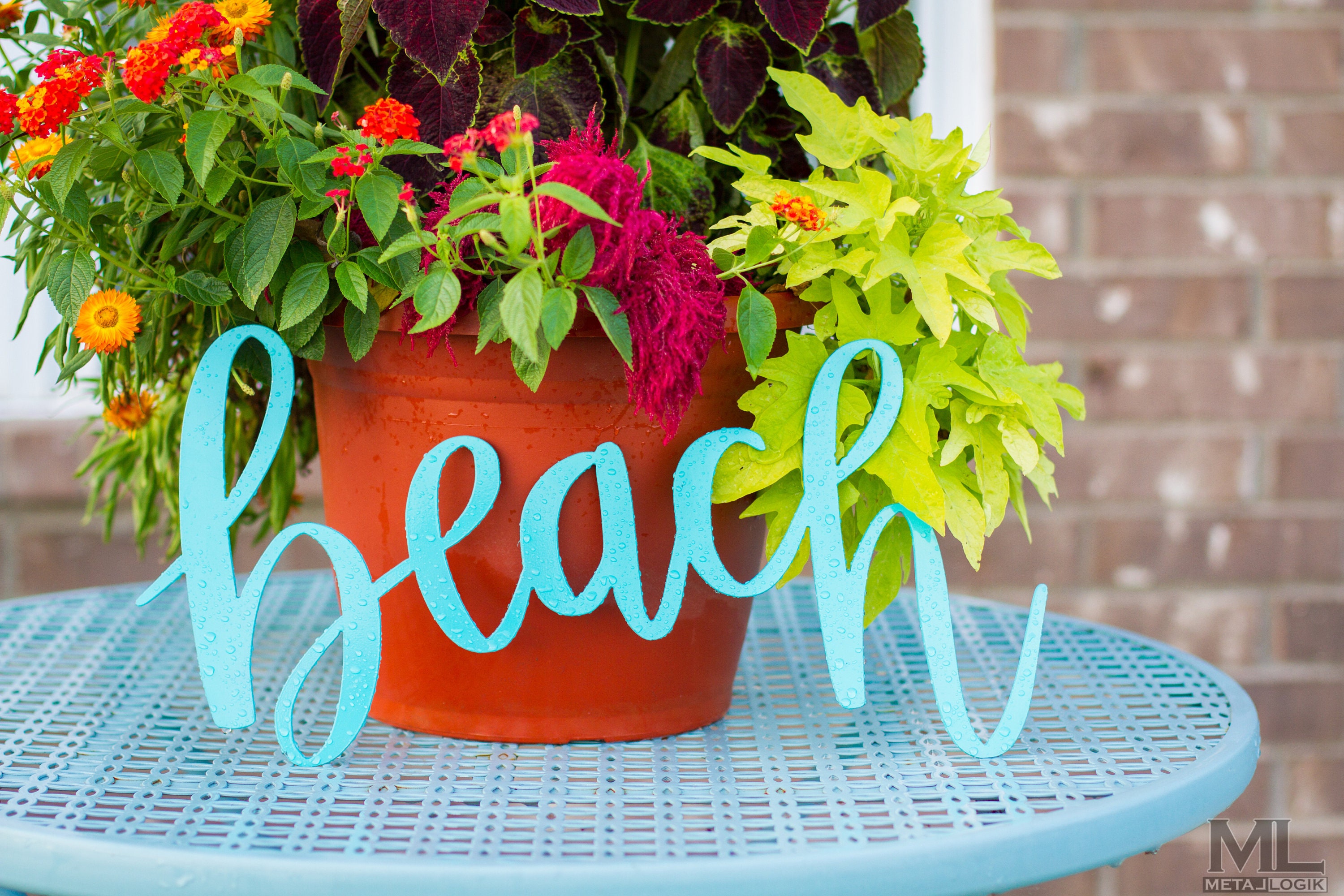 Custom Hand Lettered Farmhouse Style Metal Beach Sign Wall | Etsy