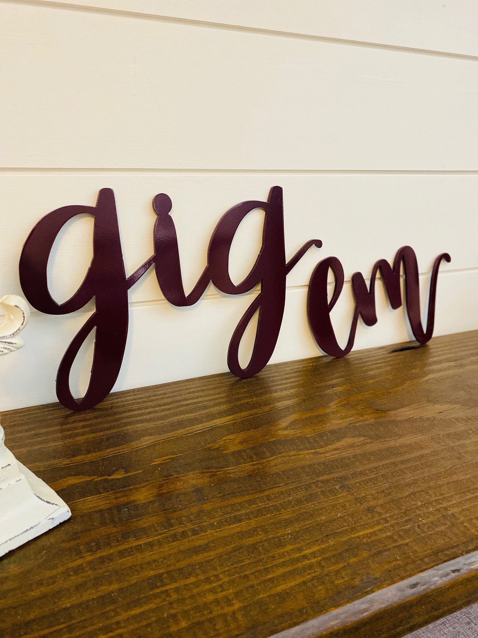 Custom Hand Lettered Gig Em Metal Sign Farmhouse Texas A | Etsy