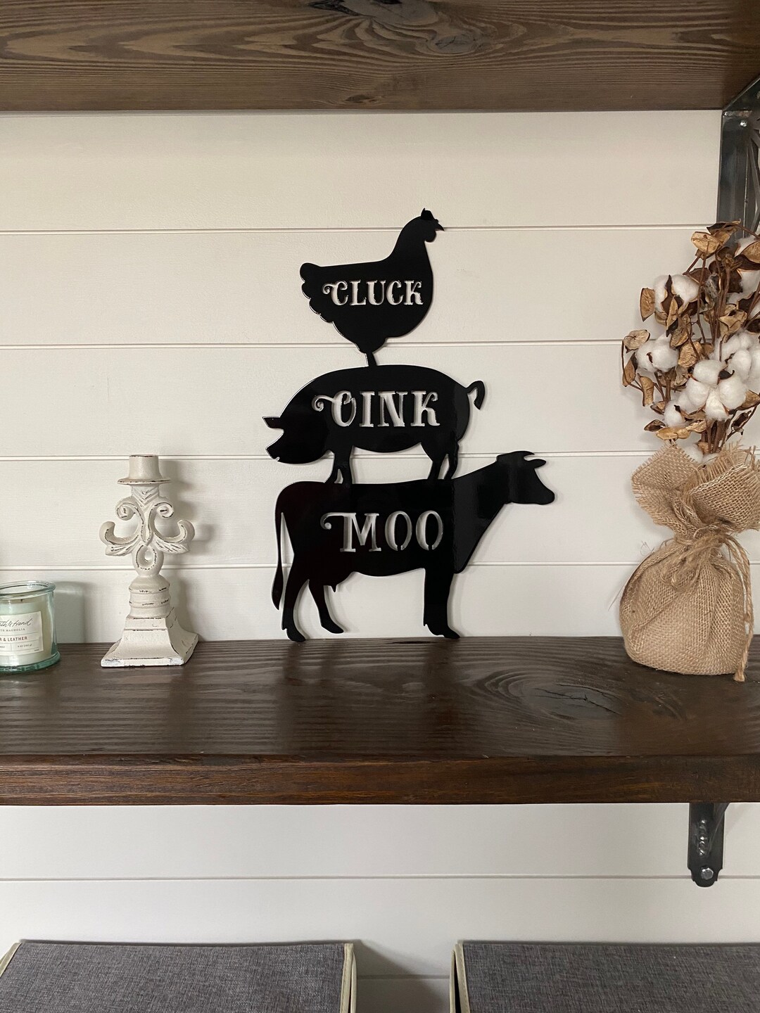 Farmhouse Animal Metal Sign - Cow, Pig, Chicken - Etsy