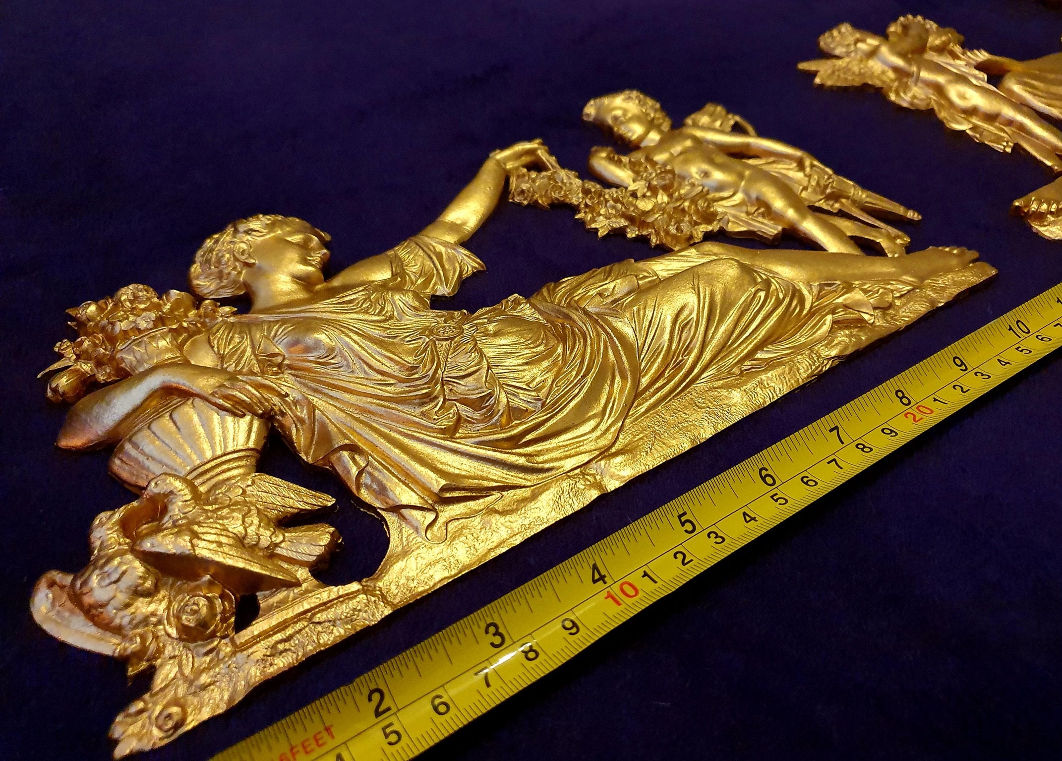 Large Gilt or White French Style Decorative Wall Furniture Onlay ...