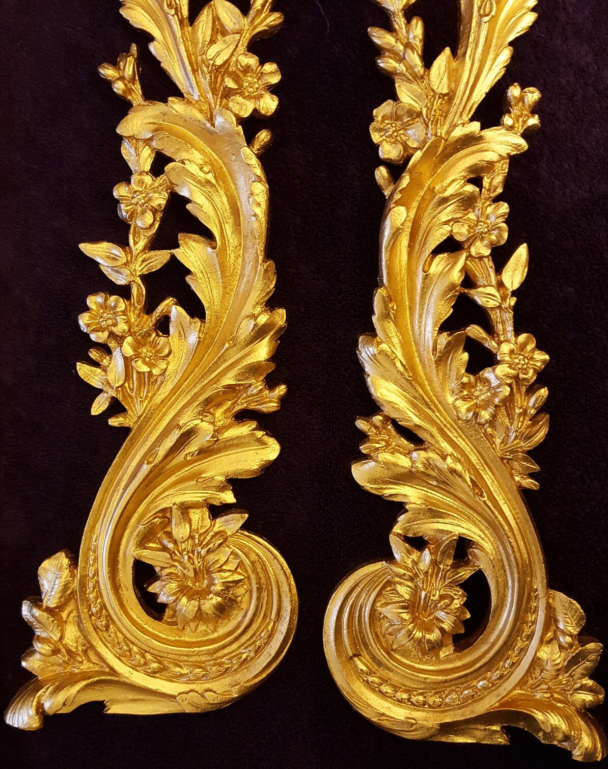 Large Pair Gilt Gold or White French Style Decorative Wall Furniture ...
