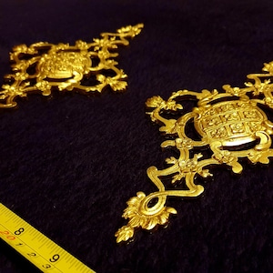 Pair Gilt Gold or White French Style Decorative Onlay Applique Wall ...
