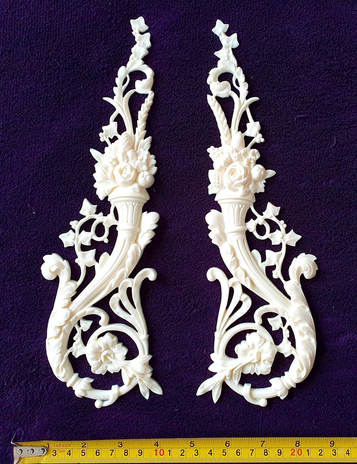 Large Pair Gilt Gold or White French Style Decorative Onlay - Etsy