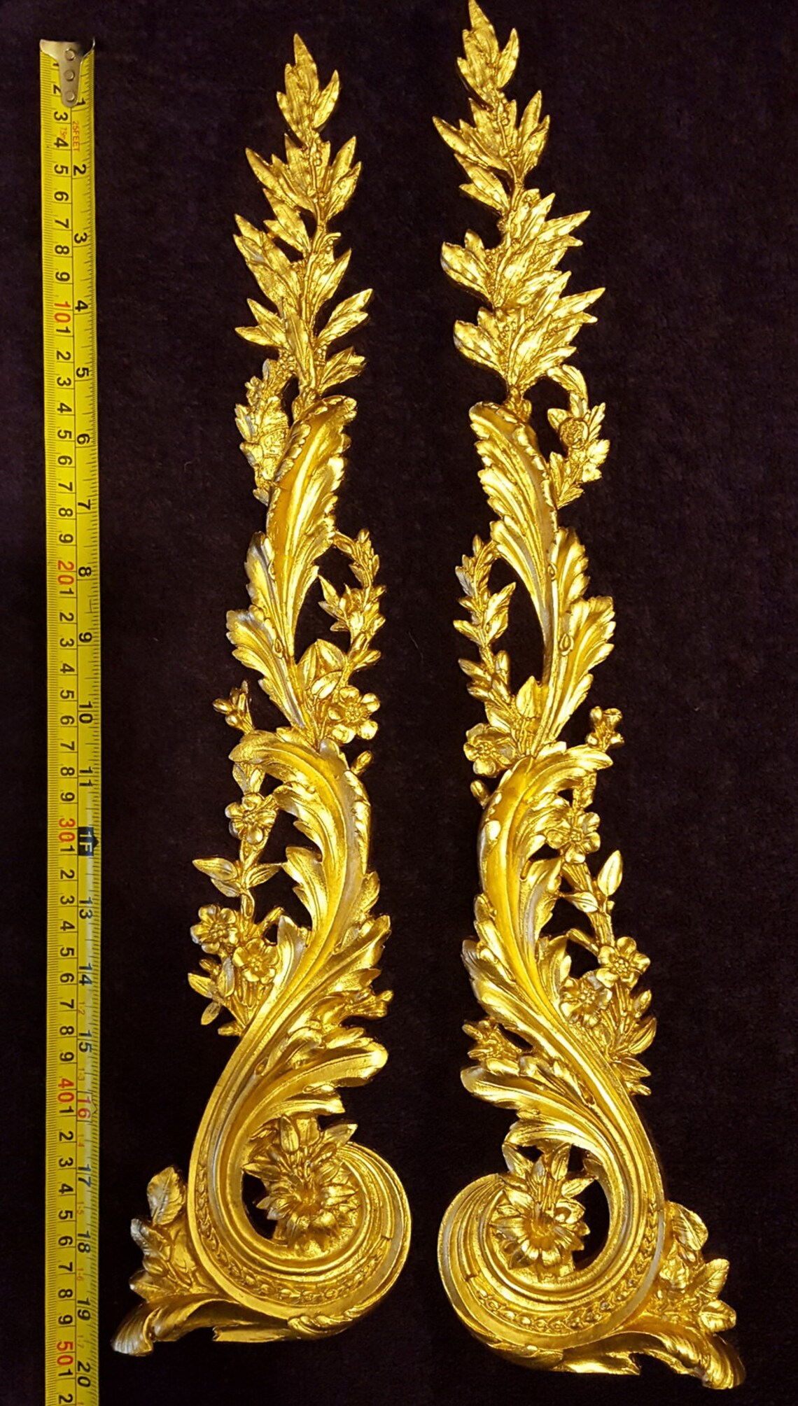 Large Pair Gilt Gold or White French Style Decorative Wall Furniture ...