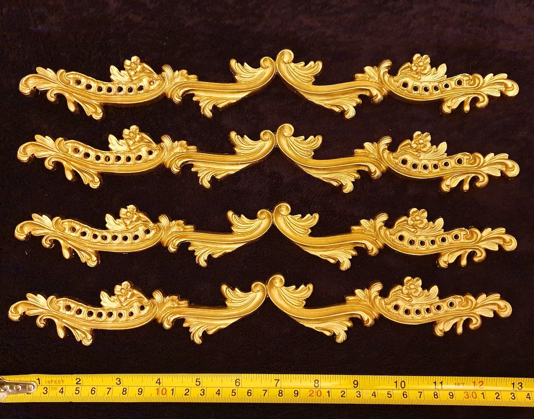 4 Gilt Gold or White French Style Decorative Wall Furniture Moulding ...