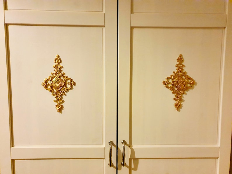 Pair Gilt Gold or White French Style Decorative Onlay Applique | Etsy