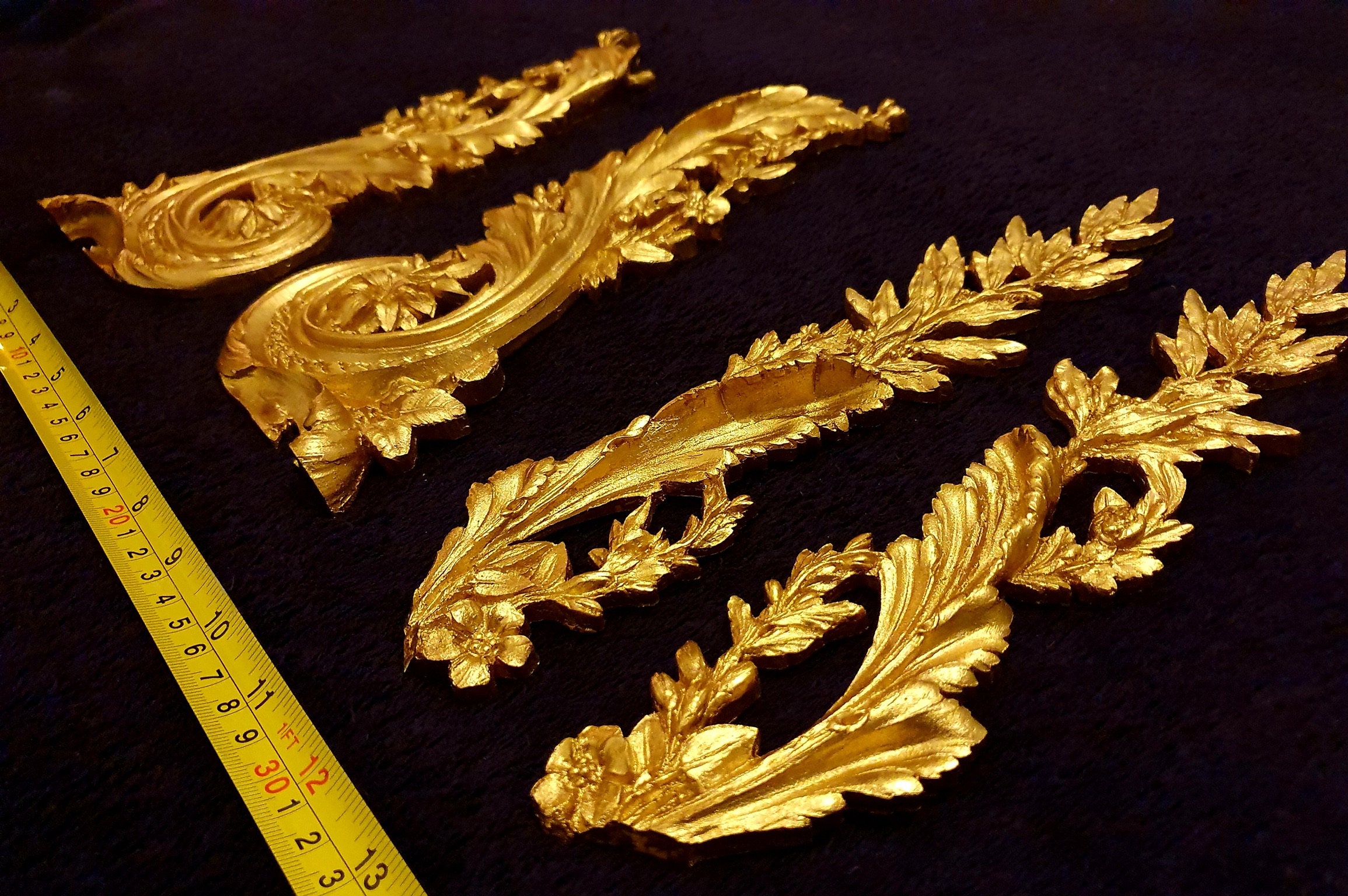 Large Pair Gilt Gold or White French Style Decorative Wall Furniture ...