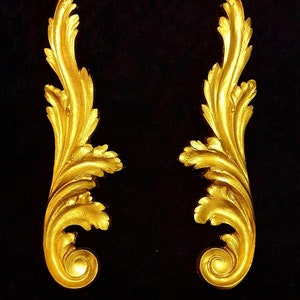 Pair Gilt Gold or White French Style Decorative Wall Furniture Moulding ...