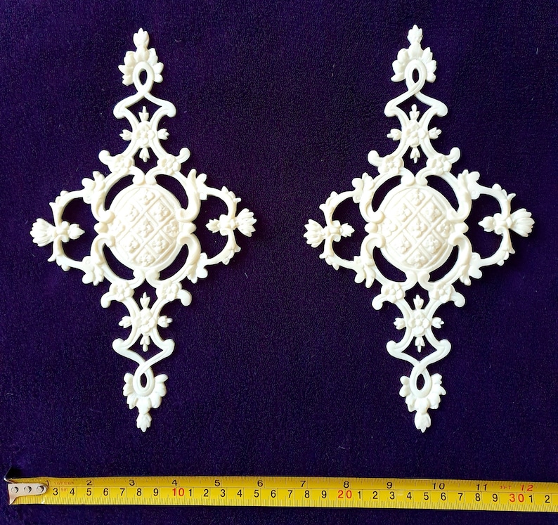 Pair Gilt Gold or White French Style Decorative Onlay Applique | Etsy