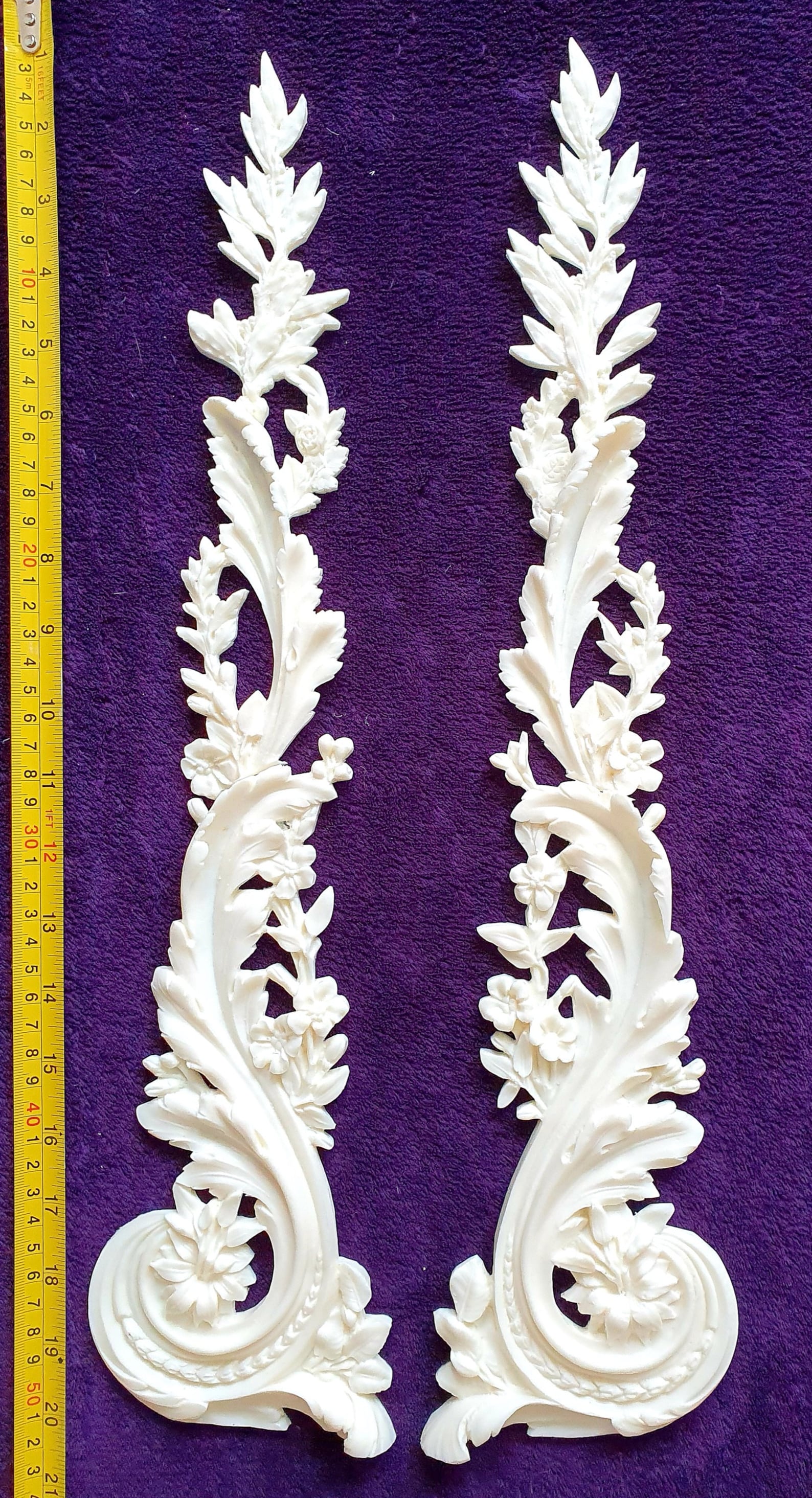 Large Pair Gilt Gold or White French Style Decorative Wall Furniture ...