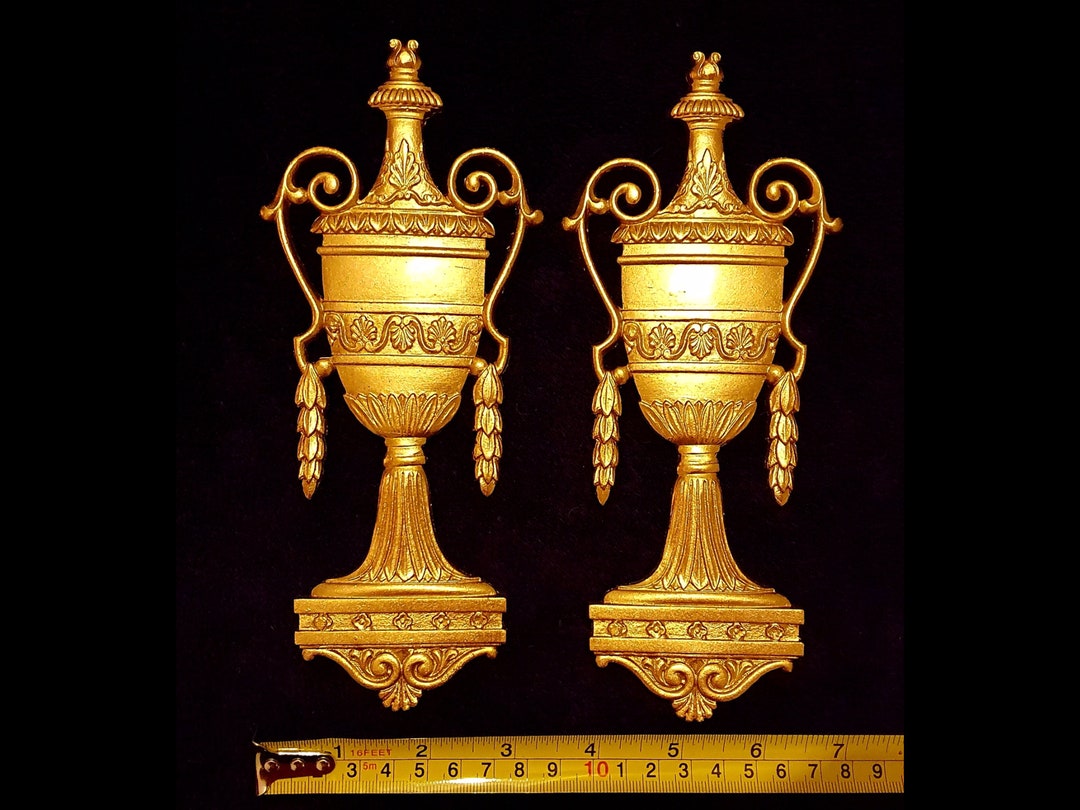 Large Pair Gilt Gold or White French Style Decorative Wall Furniture ...