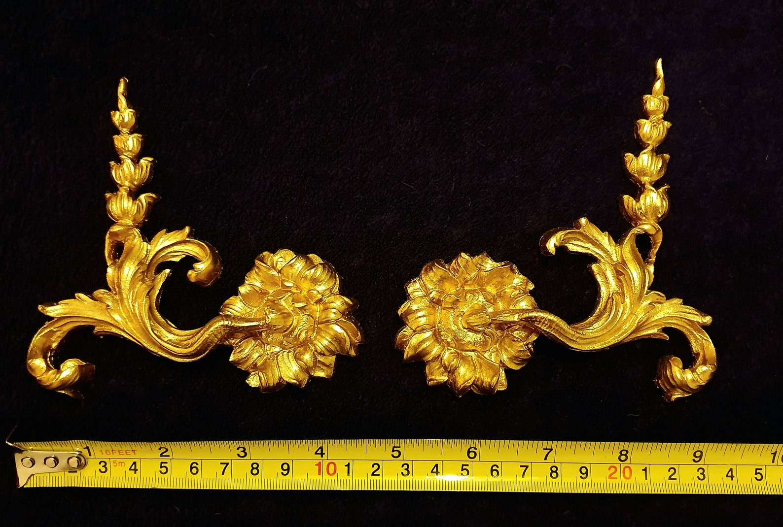 Pair Gilt Gold or White French Style Decorative Wall Furniture Moulding ...