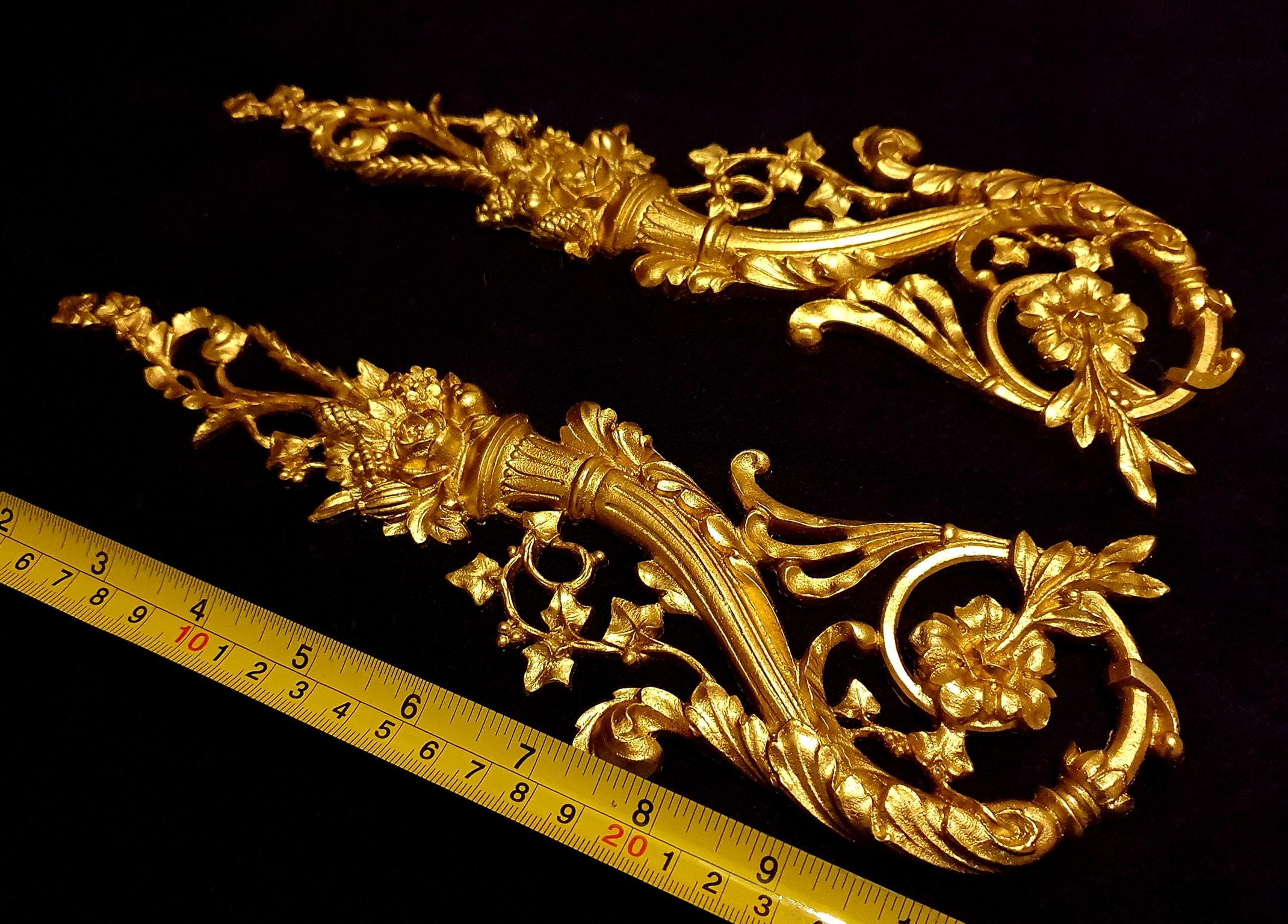 Large Pair Gilt Gold or White French Style Decorative Onlay - Etsy