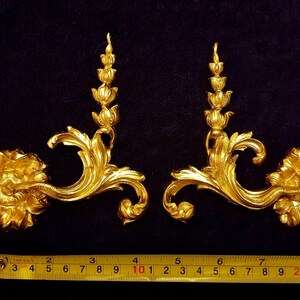 Pair Gilt Gold or White French Style Decorative Wall Furniture Moulding ...