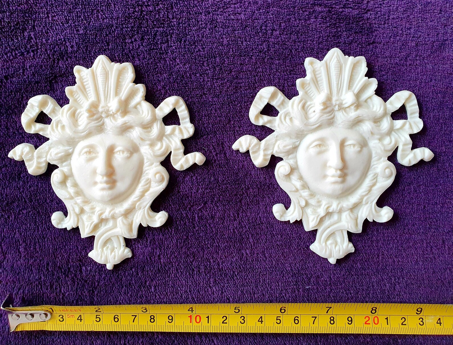 Pair Gilt Gold or White French Style Decorative Wall Furniture Moulding ...
