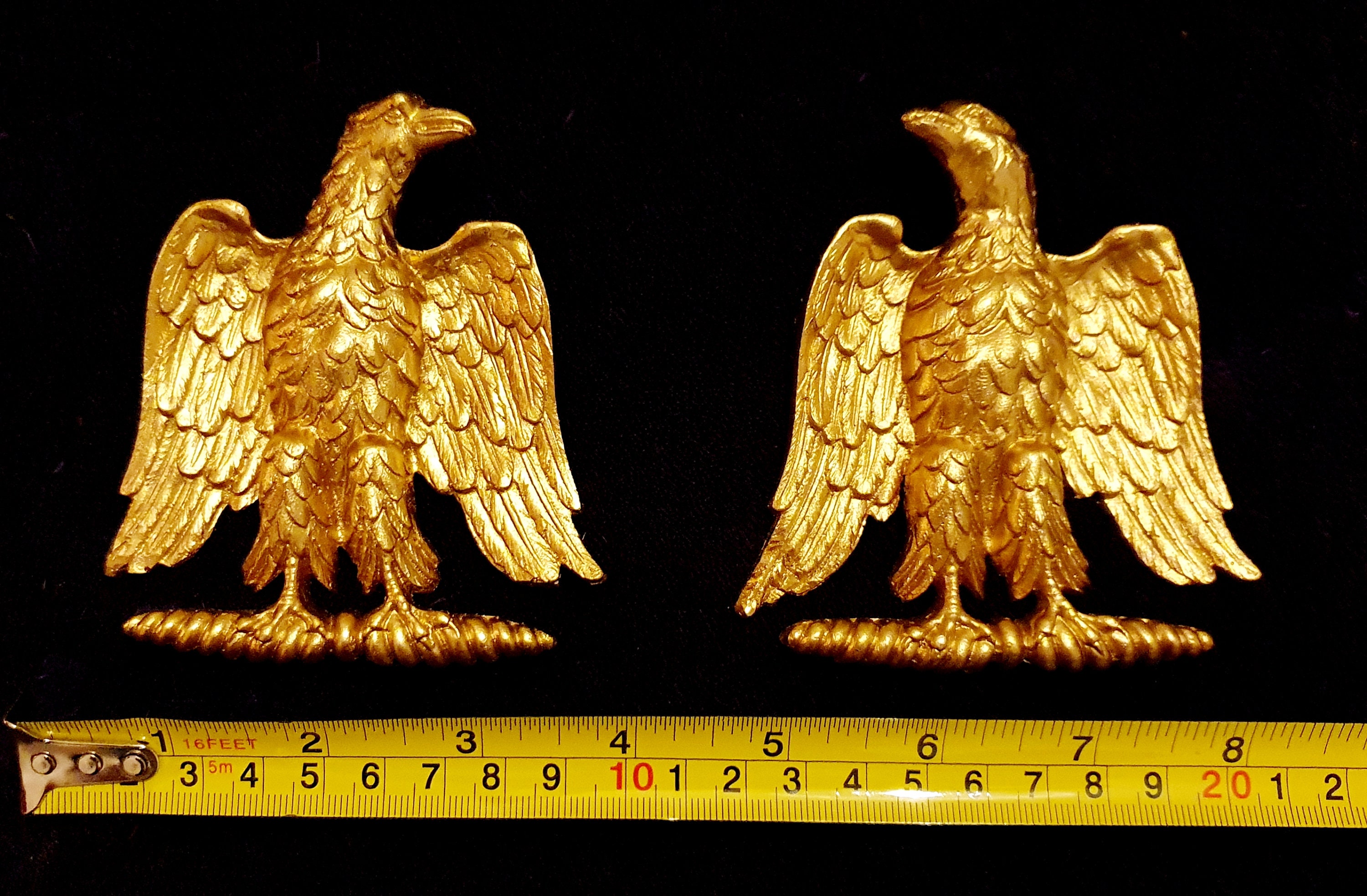 Pair Gilt or White French Empire Eagle Style Decorative Wall Furniture ...