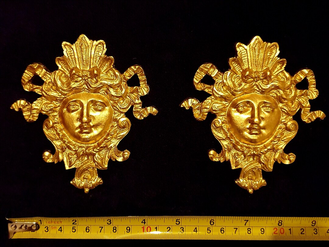Pair Gilt Gold or White French Style Decorative Wall Furniture Moulding ...