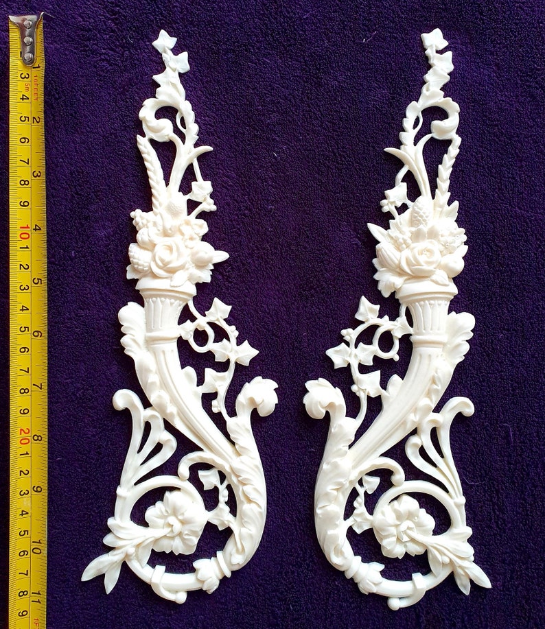 Large Pair Gilt Gold or White French Style Decorative Onlay - Etsy