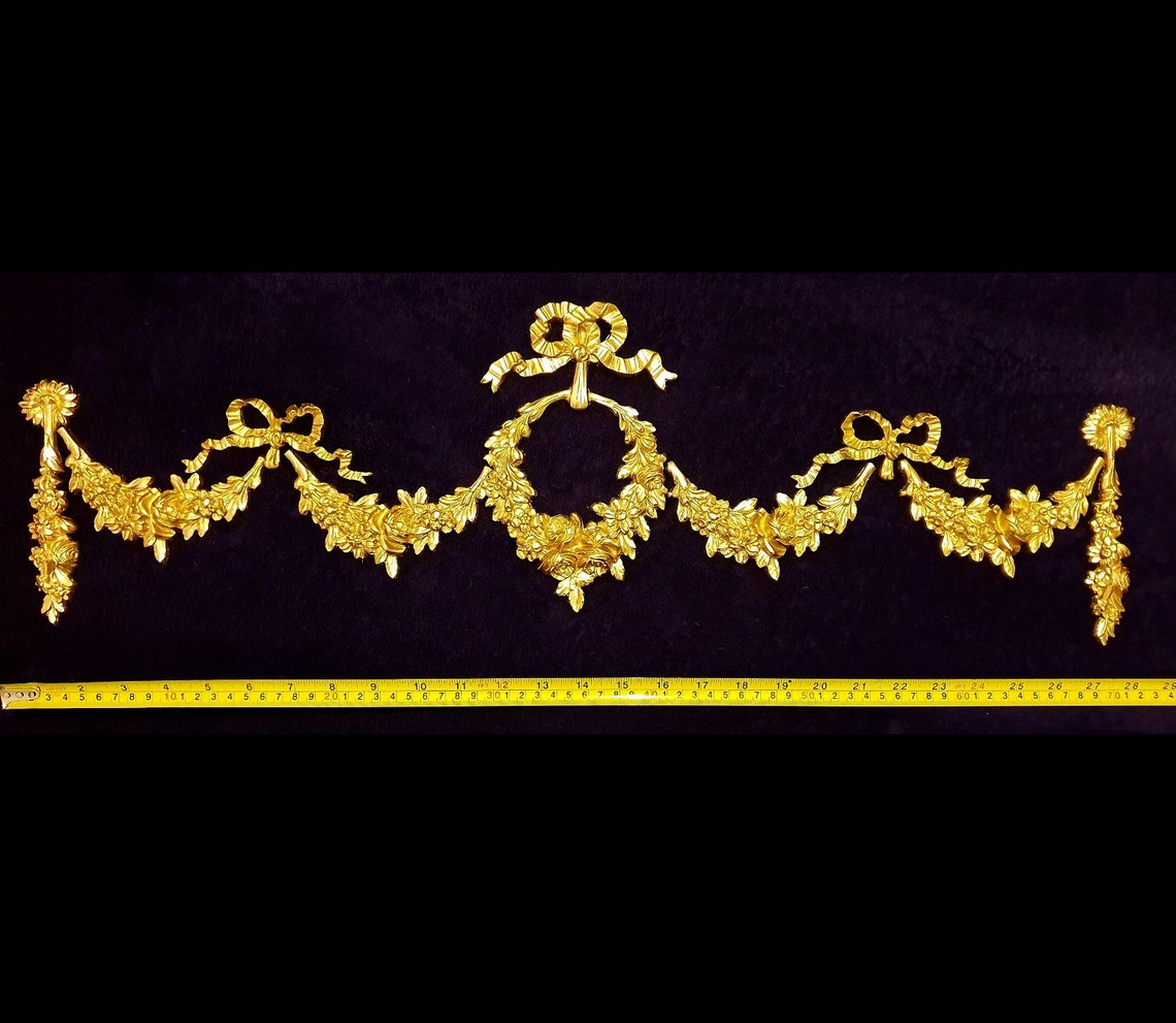 Large Ornate Applique Gilt or White French Style Decorative Wall ...