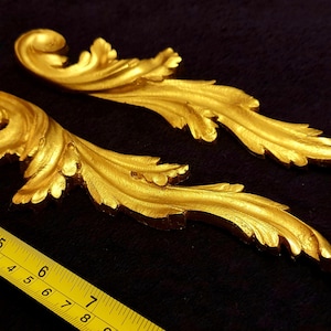 Pair Gilt Gold or White French Style Decorative Wall Furniture Moulding ...