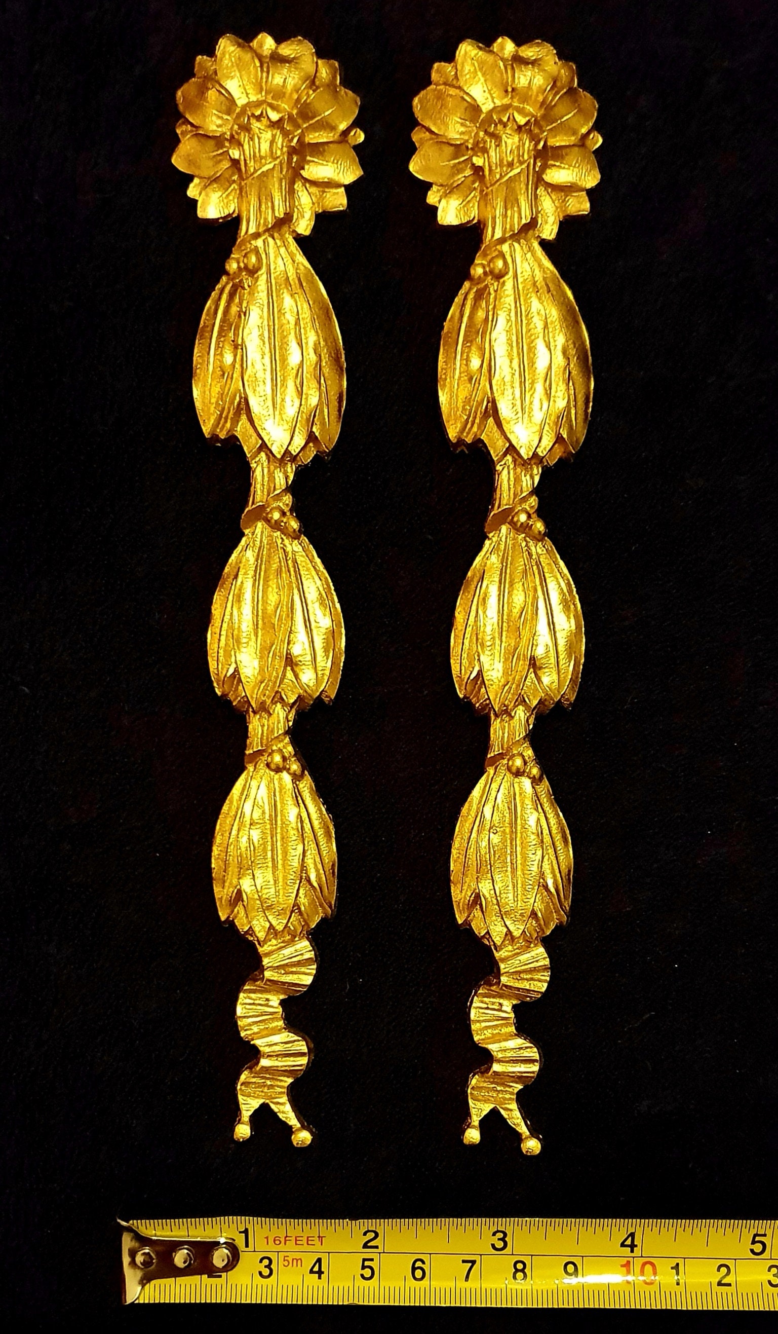 Pair Gilt Gold or White French Style Decorative Wall Furniture Moulding ...