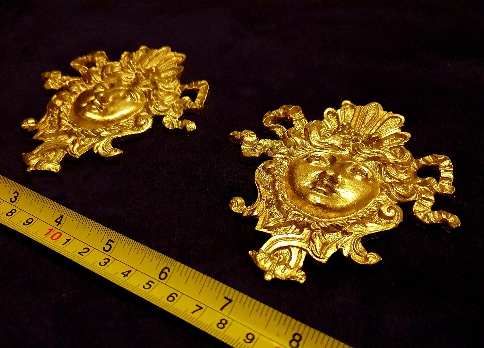 Pair Gilt Gold or White French Style Decorative Wall Furniture Moulding ...