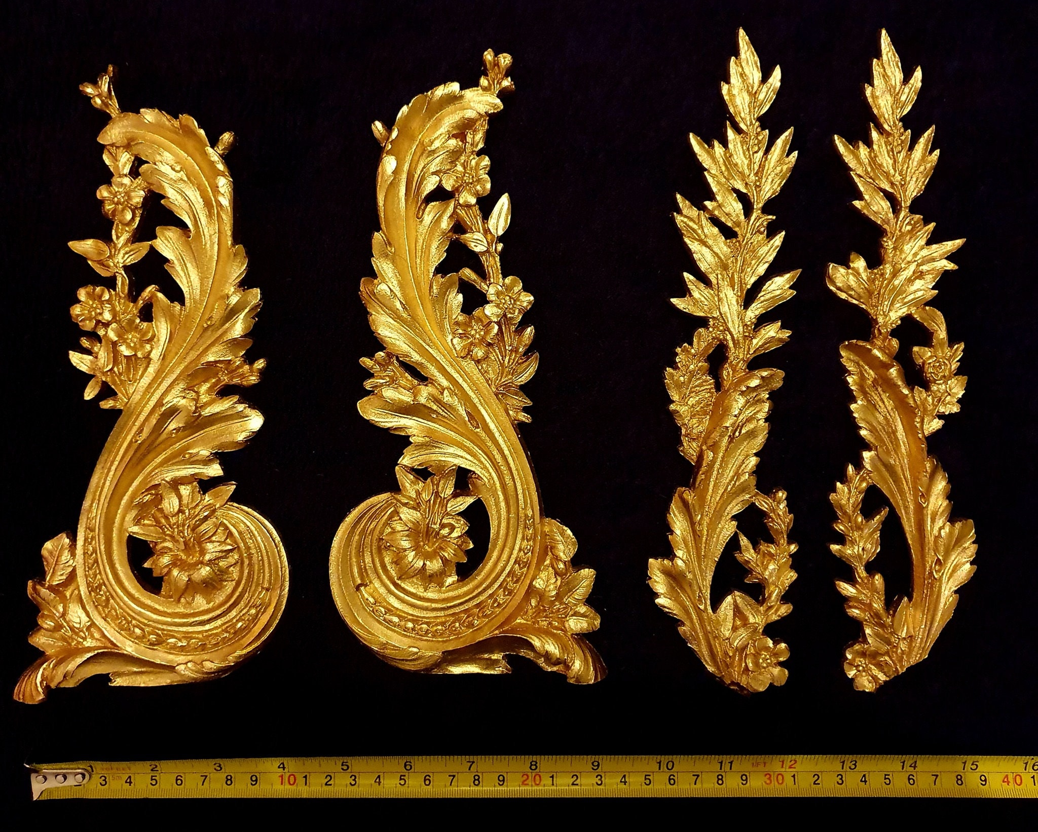 Large Pair Gilt Gold or White French Style Decorative Wall Furniture ...