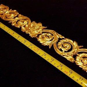 Large Gilt or White French Style Decorative Ornate Onlay Applique Wall ...