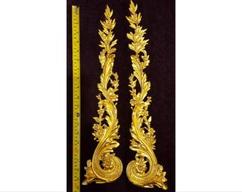 Large Pair Gilt Gold or White French Style Decorative Wall | Etsy