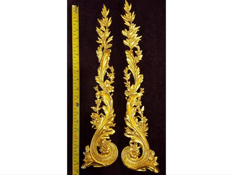 Large Pair Gilt Gold or White French Style Decorative Wall Furniture ...