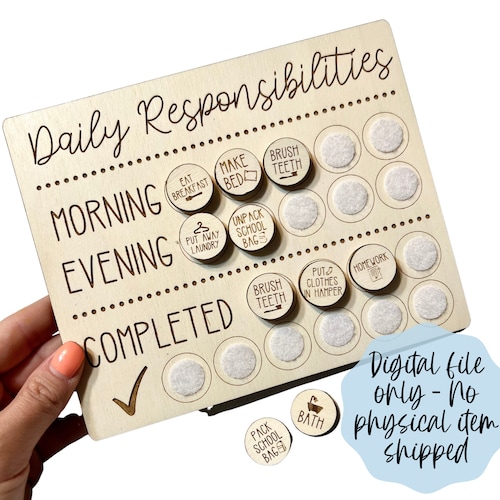 SVG Kids Chore Tokens Chores SVG Laser Cut File - Etsy