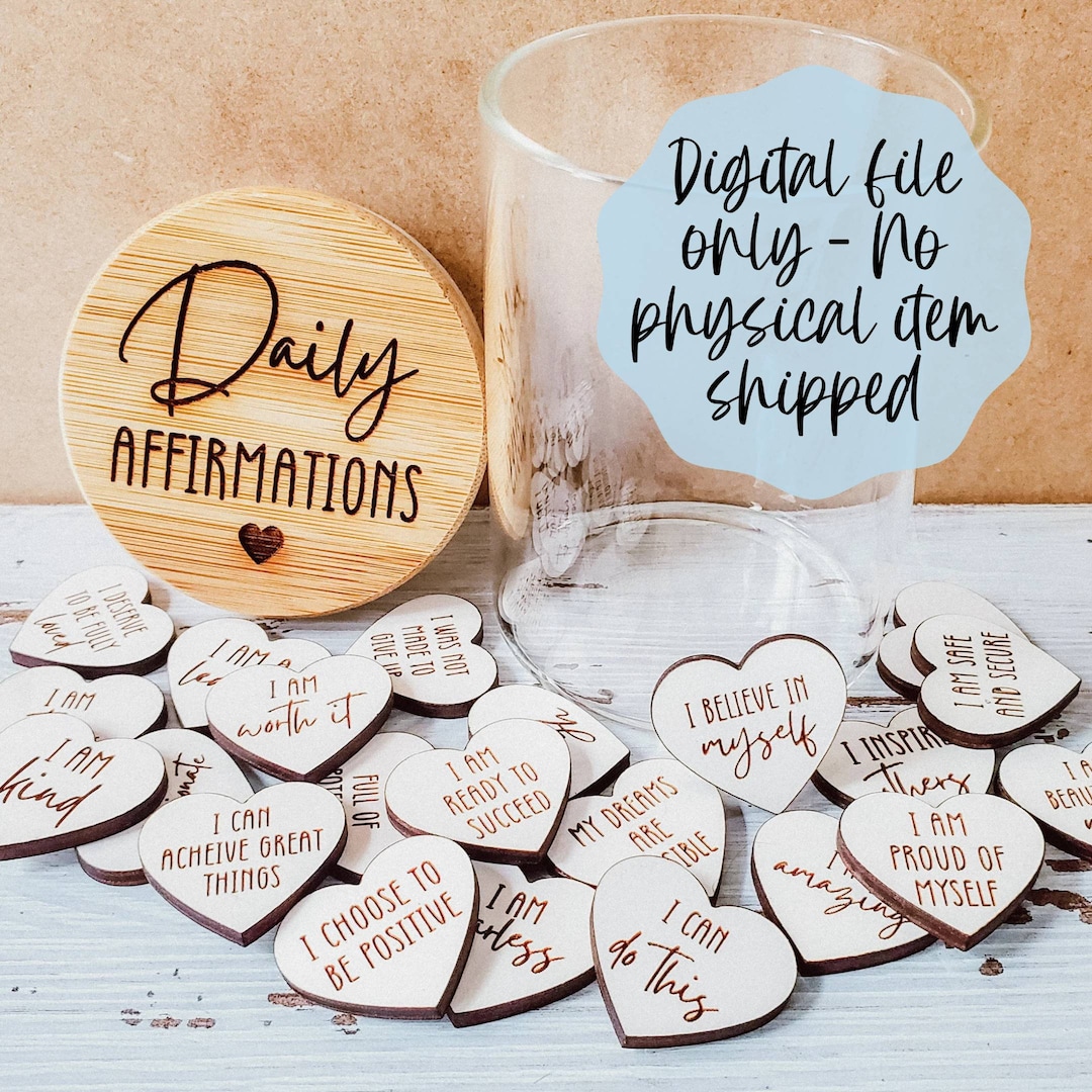 Daily Affirmations Jar SVG - Digital File Download - Glowforge File ...
