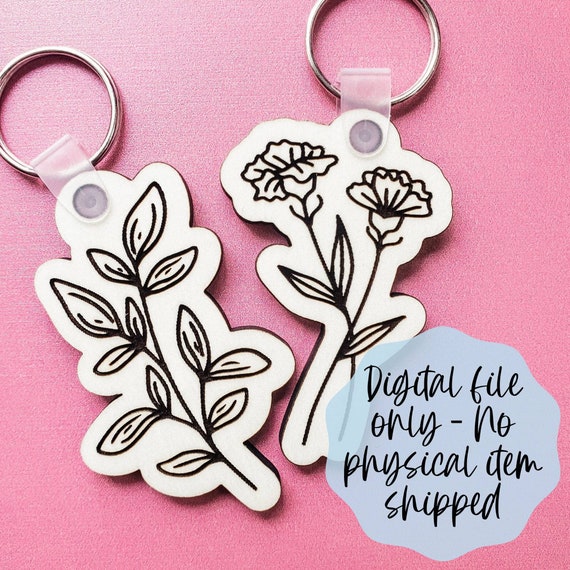 Floral Bundle SVG Keychain Flower Bundle Digital File - Etsy