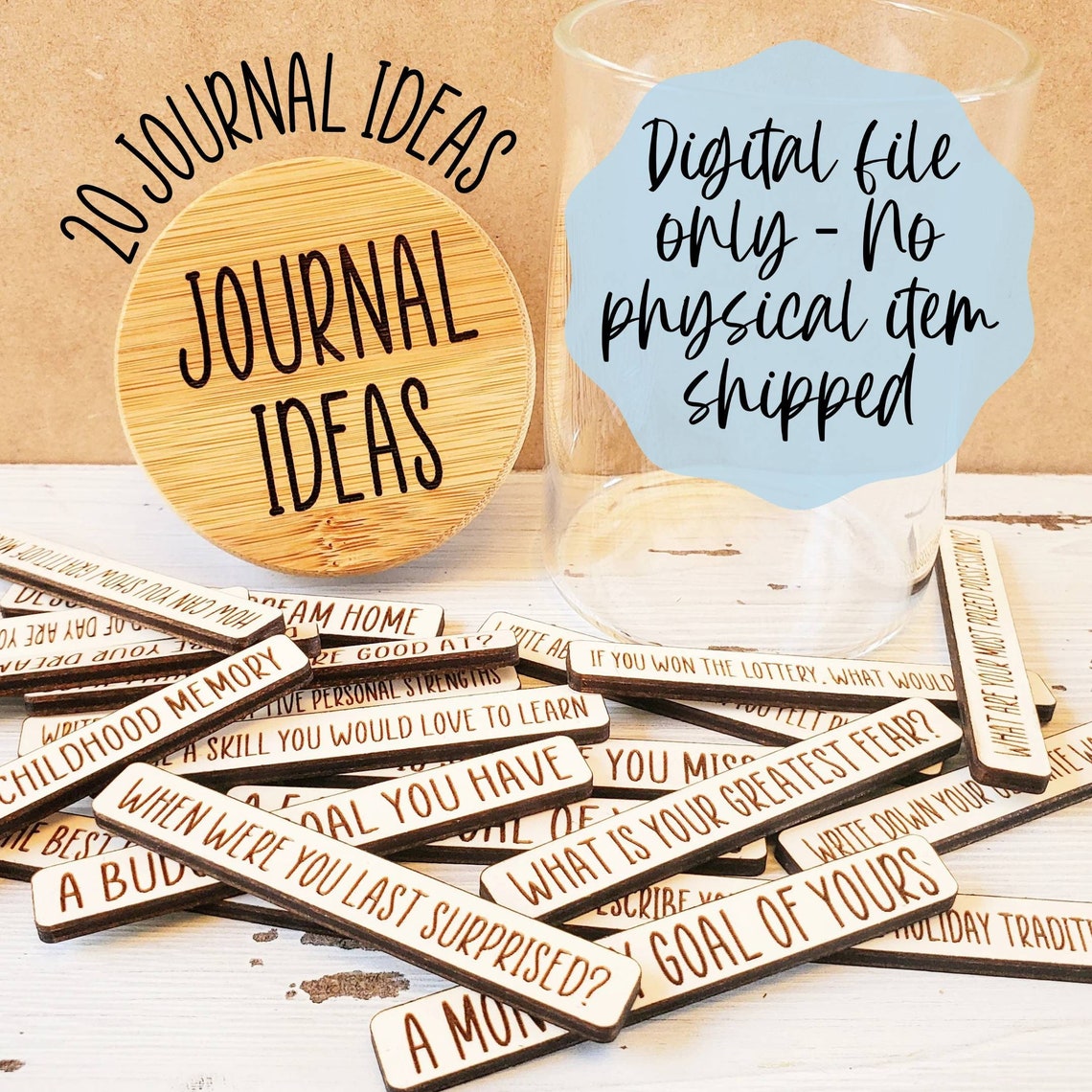 Journal Ideas Jar SVG - Digital File Download - Glowforge File , Laser ...