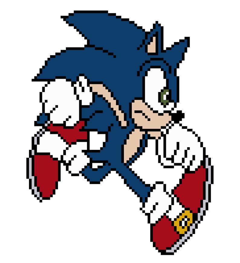 Sonic the Hedgehog Cross Stitch Stitch Pattern Chart - Etsy