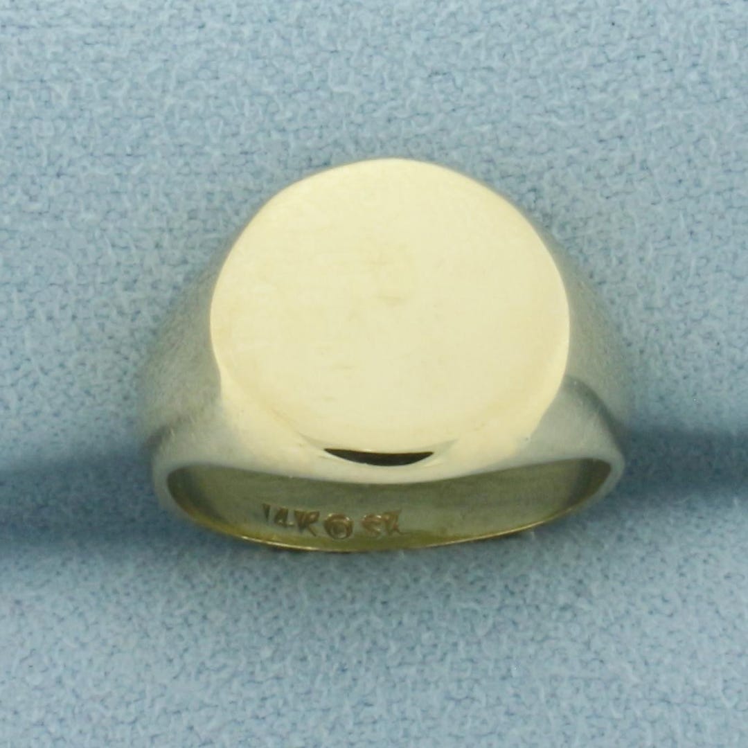 Vintage Signet Pinky Ring in 14k Yellow Gold - Etsy