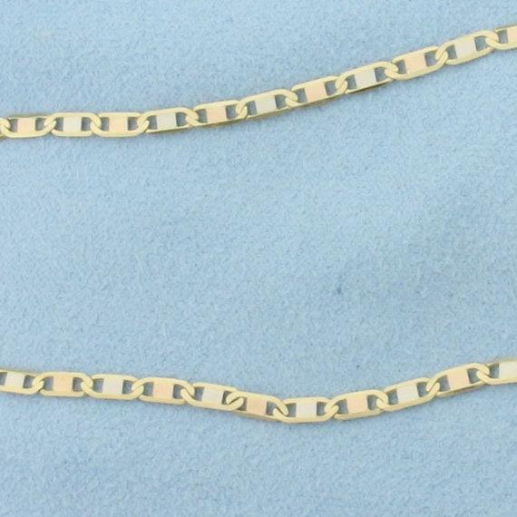 Italian 20 Inch Beveled Anchor Mariner Two Tone Chain… - Gem