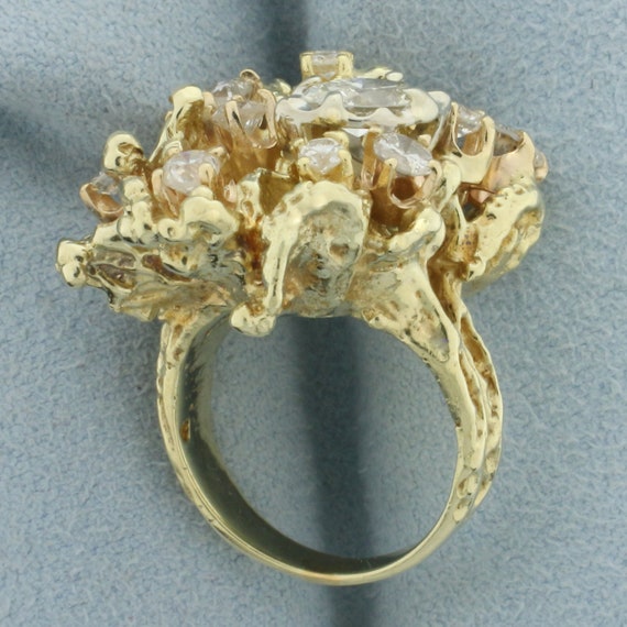 Diamond Nugget Design Ring in 18k Yellow Gold - Gem