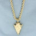 Large Arrowhead Pendant on Rope Chain Necklace in 14k Yellow Gold - Etsy