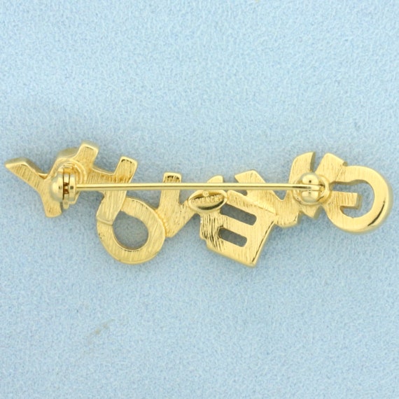 Vintage Designer Signed Givenchy Logo Brooch Pin Gem