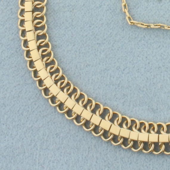 Articulated Mesh Link Bracelet in 10k Yellow Gold - Gem