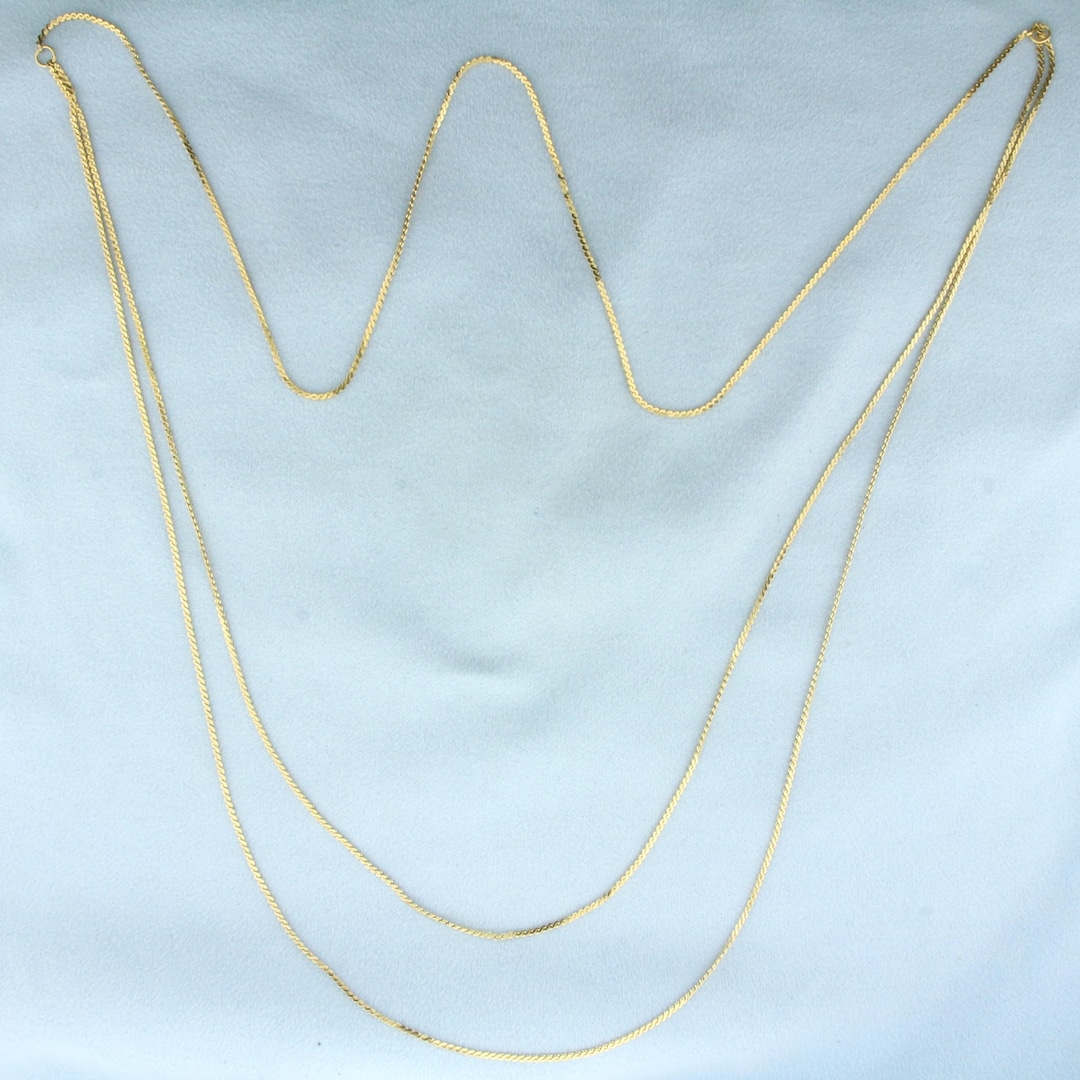 Long Double Strand S-link Chain Necklace in 14k Yellow Gold - Etsy