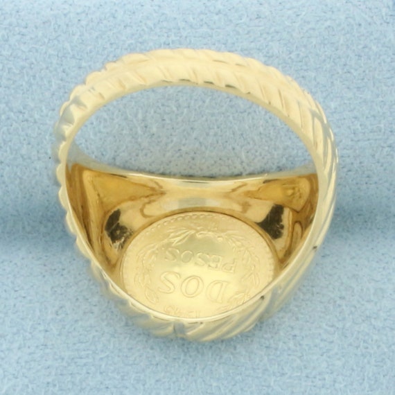 Mens 1945 Mexican Dos Pesos Gold Coin Ring in 14k Yel… - Gem