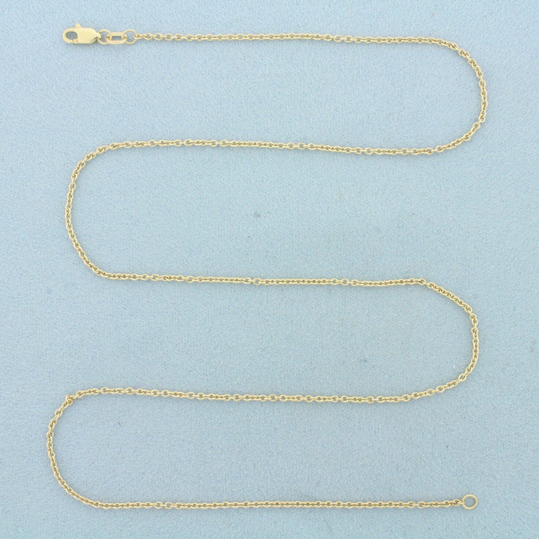 Italian 20 Inch Cable Link Chain Necklace in 14k Yellow Gold - Etsy