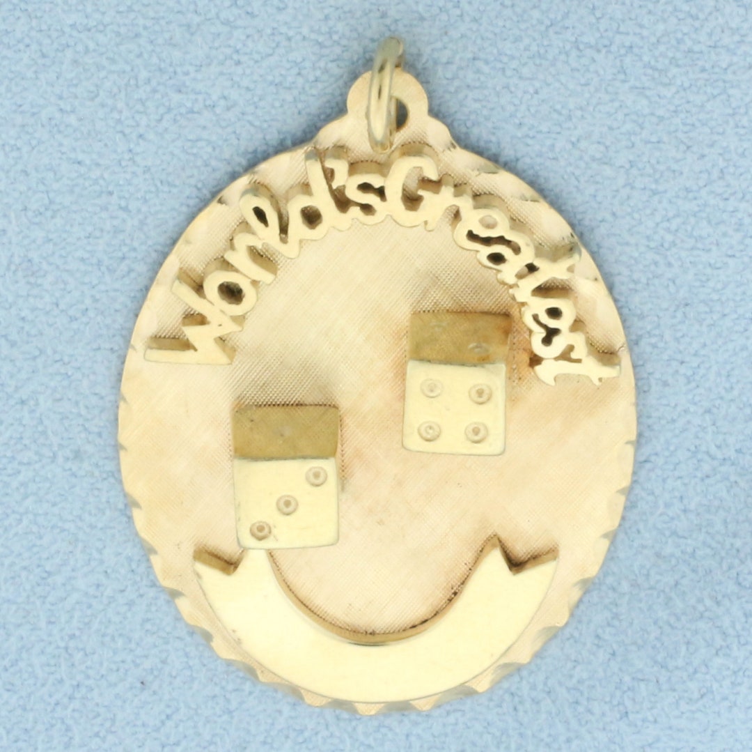 World's Greatest 3-D Dice Pendant or Charm in 14k Yellow Gold - Etsy