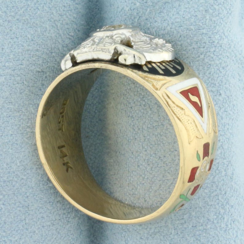 32 Degree Diamond Masonic Ring in 14k Yellow Gold - Etsy