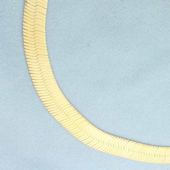 Italian Heavy 18 Inch Herringbone Link Necklace in 14… - Gem
